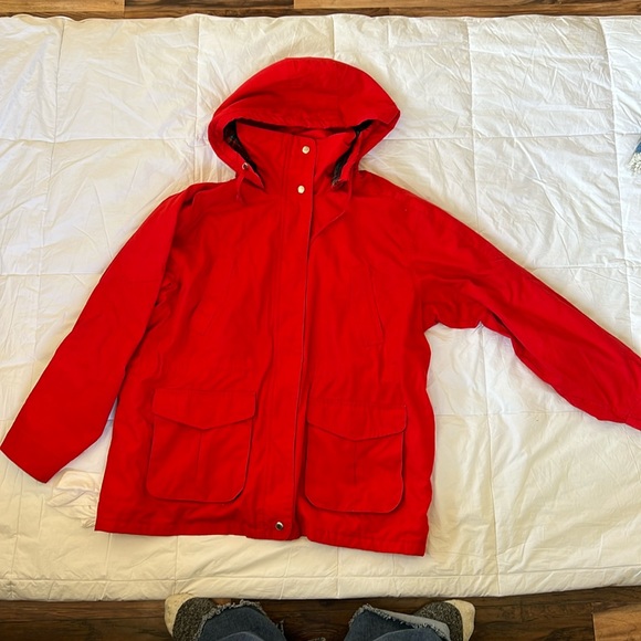 Jackets & Coats | Red Zip Up River Edger Coat | Poshmark